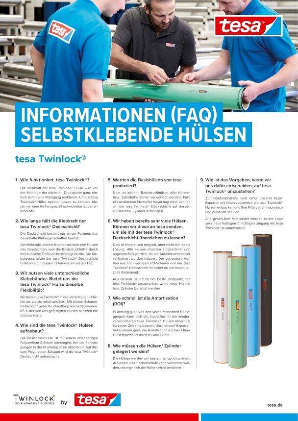 Selbstklebende Sleeves für die Klischeemontage - tesa