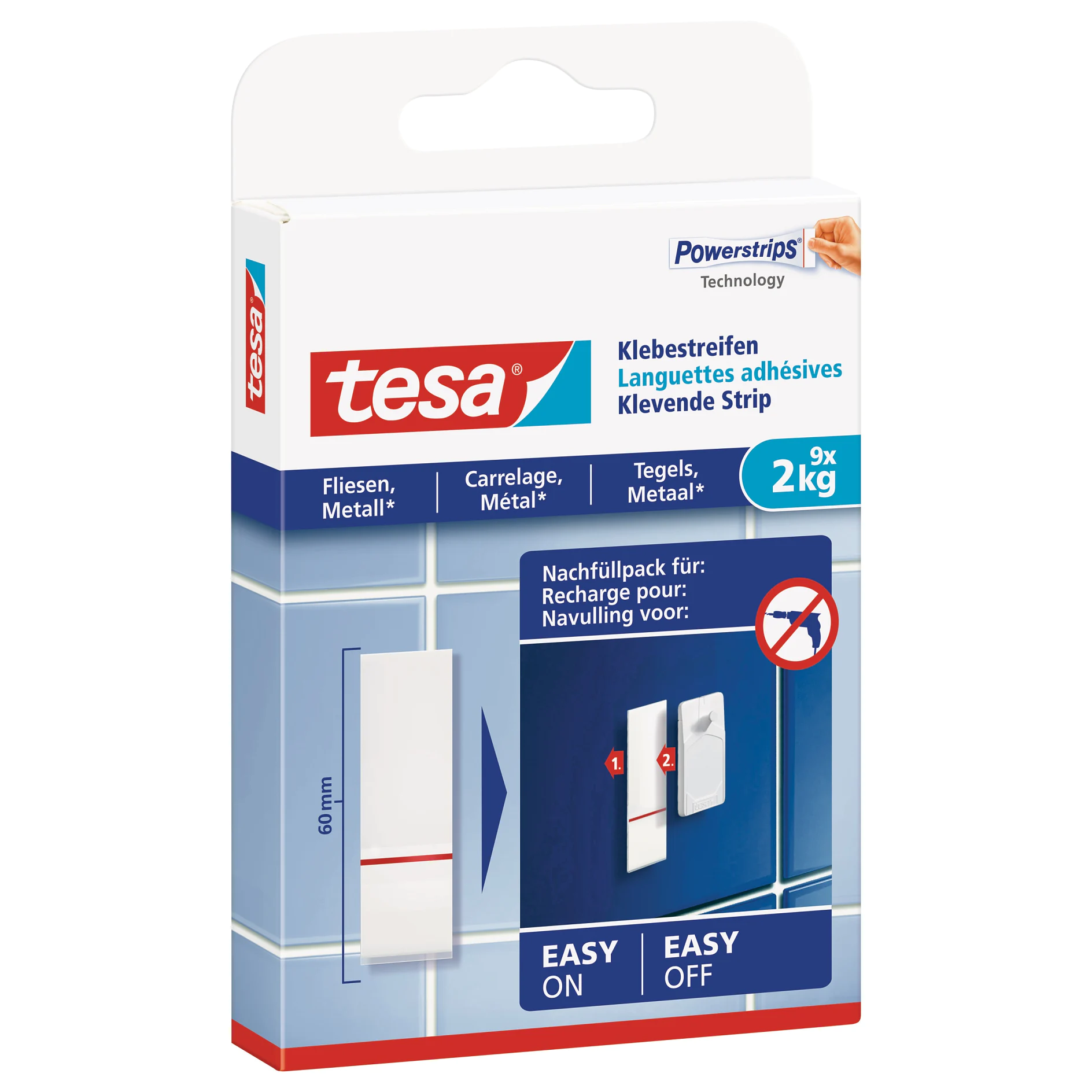 tesa® Klebestreifen für transparente Oberflächen und Glas (1kg) - tesa