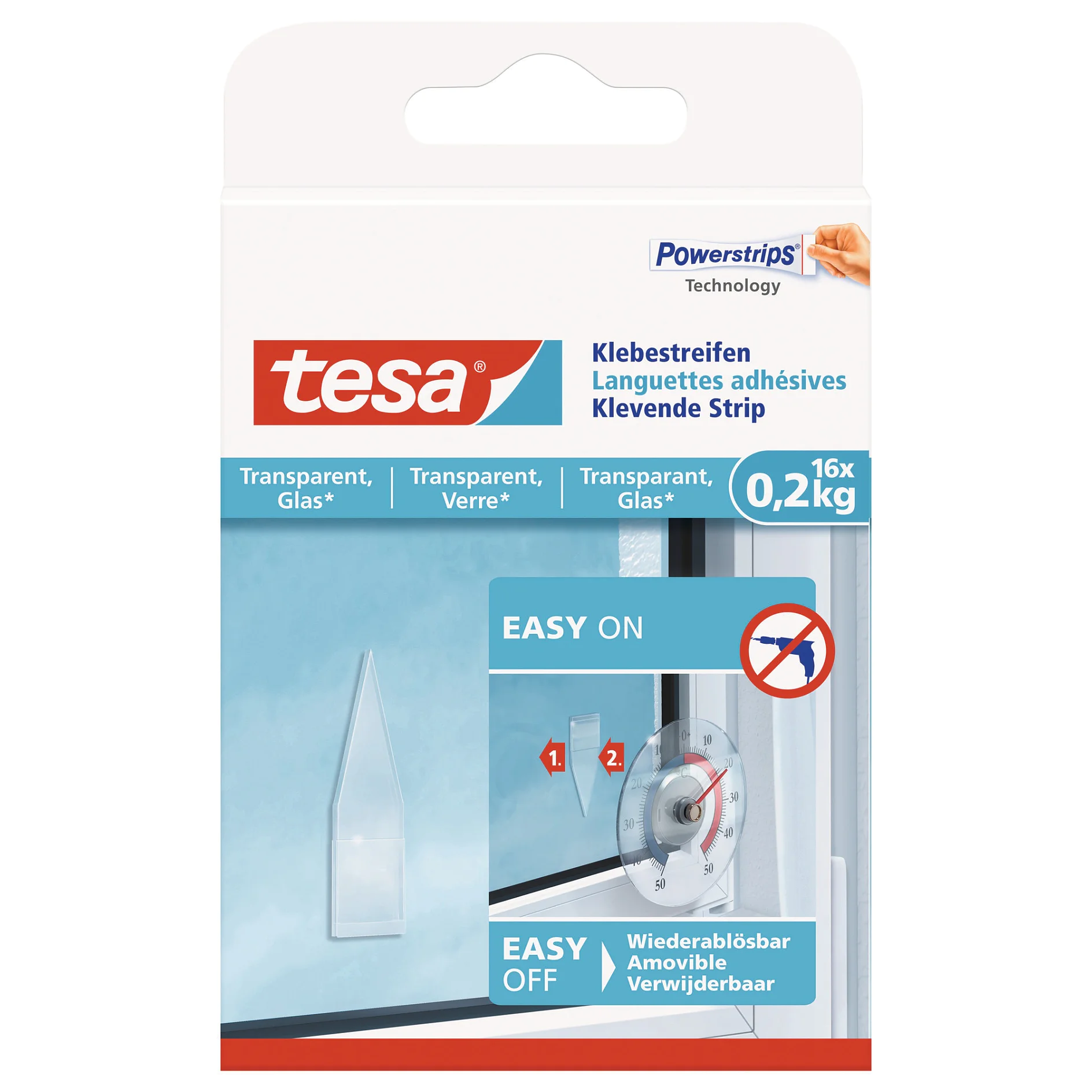 tesa® Klebestreifen für transparente Oberflächen und Glas (1kg) - tesa