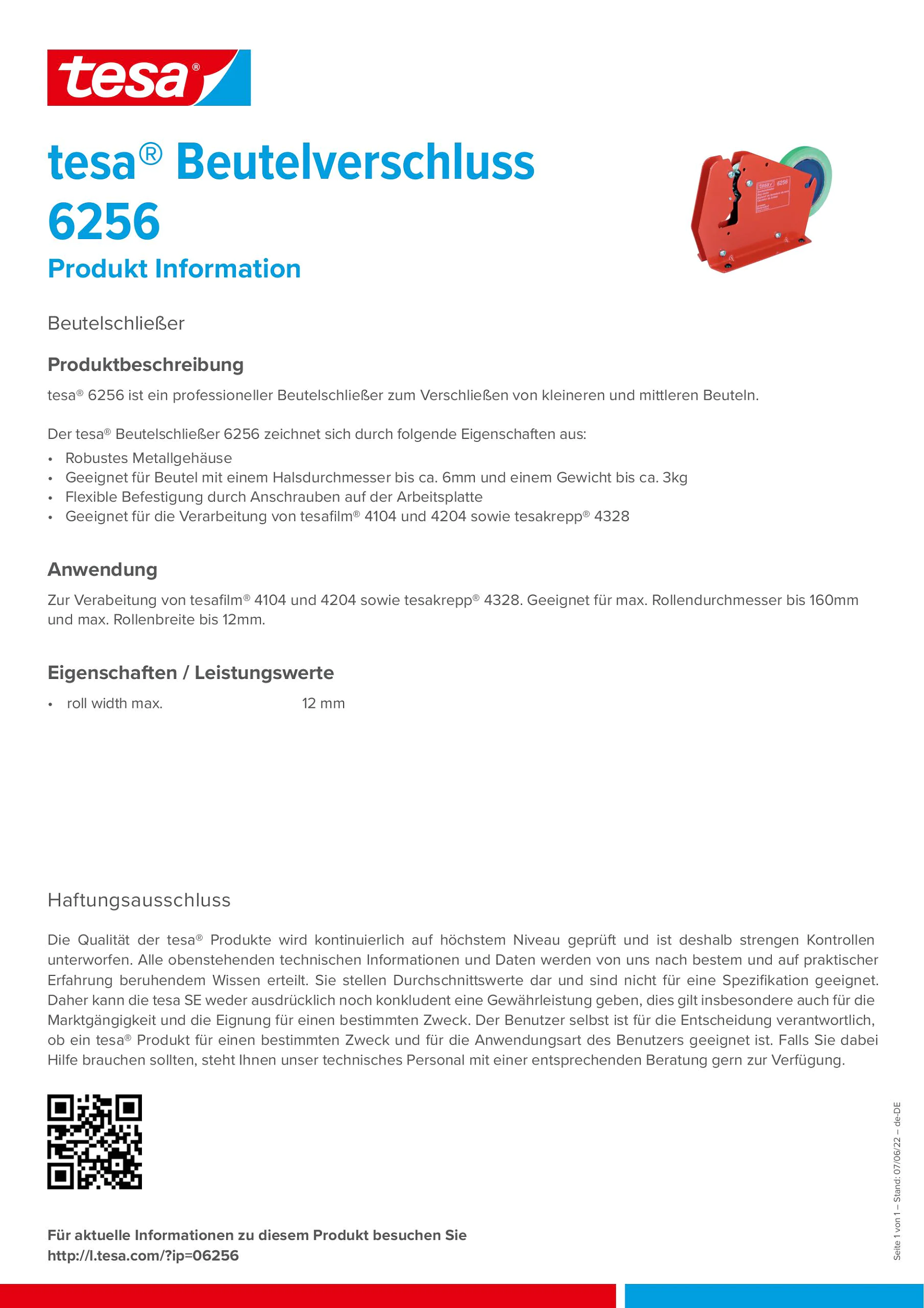 tesa® Beutelverschluss 6256 - tesa