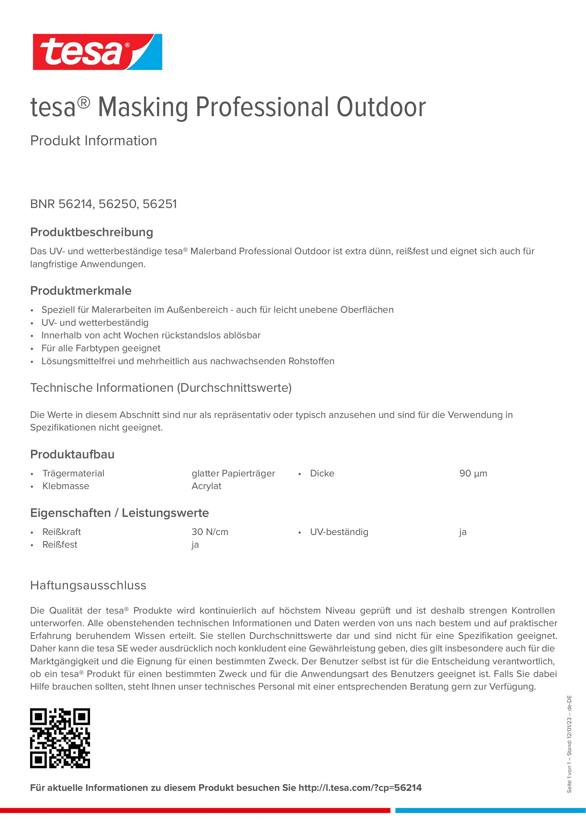 tesa® Masking Professional Outdoor - tesa