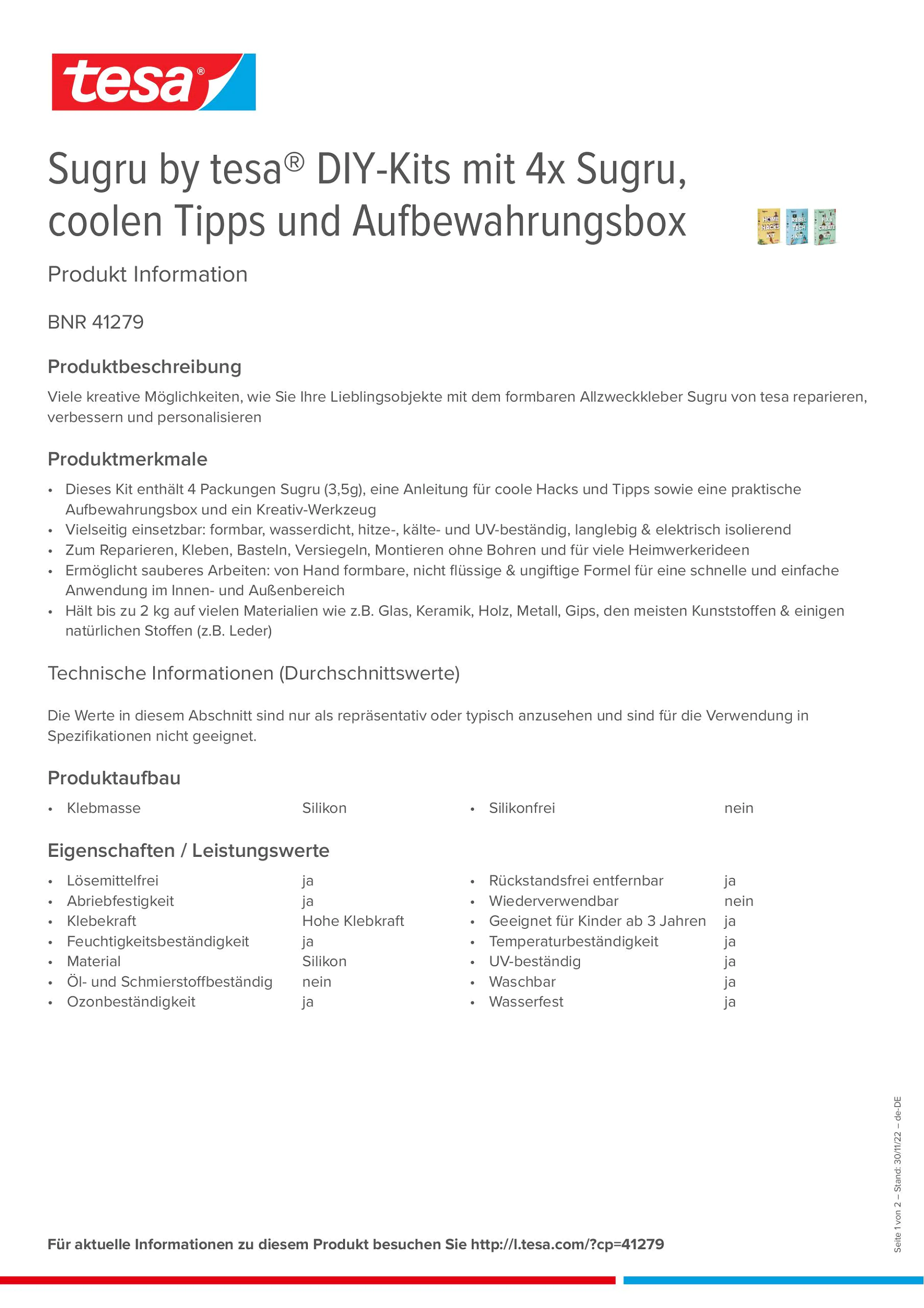 Sugru by tesa® DIY-Kits mit 4x Sugru, coolen Tipps und Aufbewahrungsbox ...