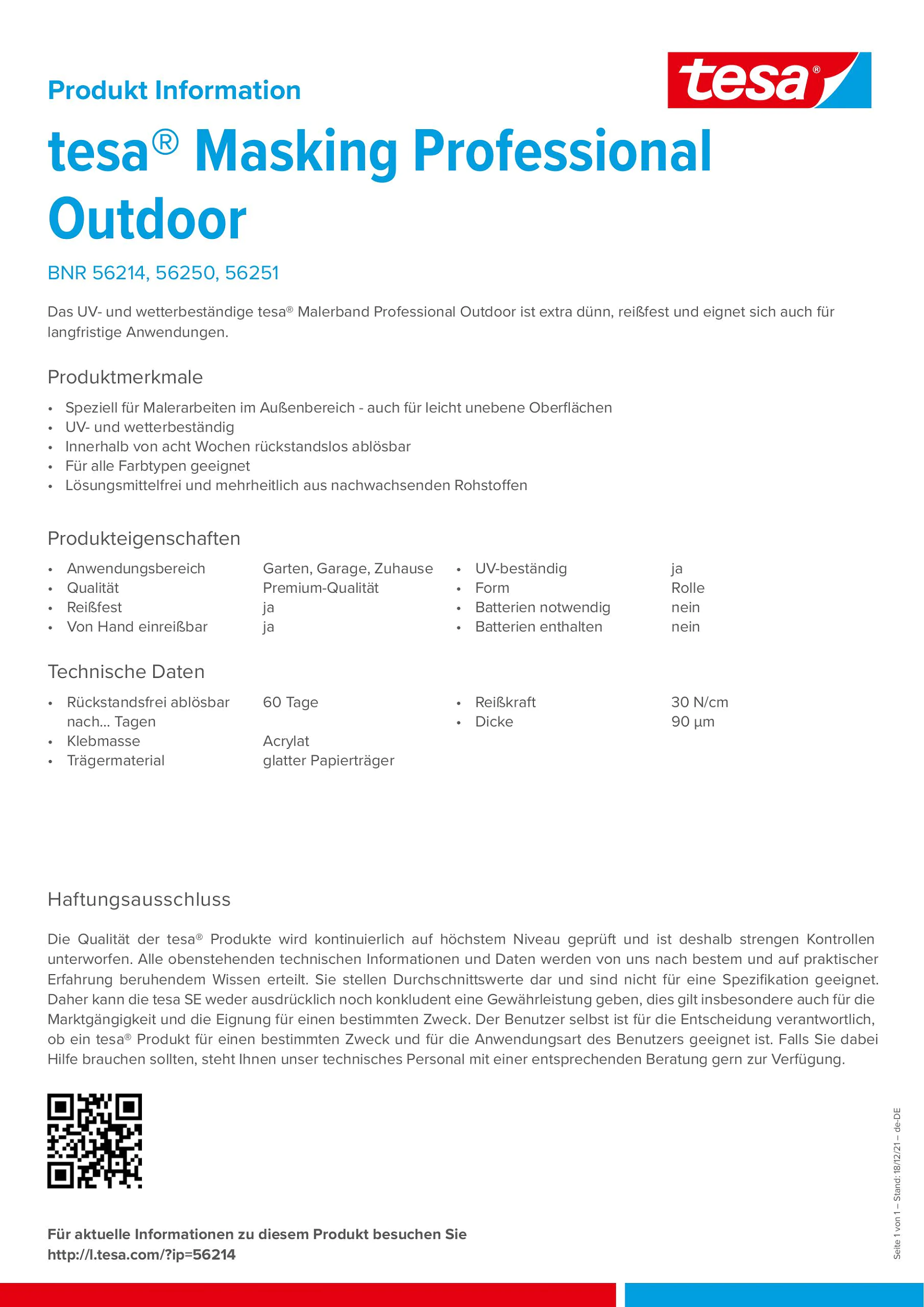 tesa® Masking Professional Outdoor - tesa