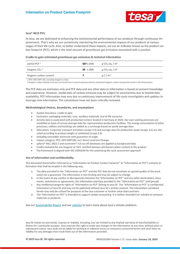 60462 4615 Rechner für die Einsparung von neuem Kunststoff - tesa