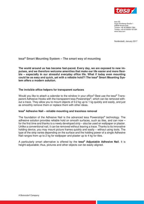tesa® Smart Mounting System – The smart way of mounting - tesa