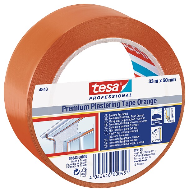 tesa® 4843 Premium Plastering Tape Orange - tesa