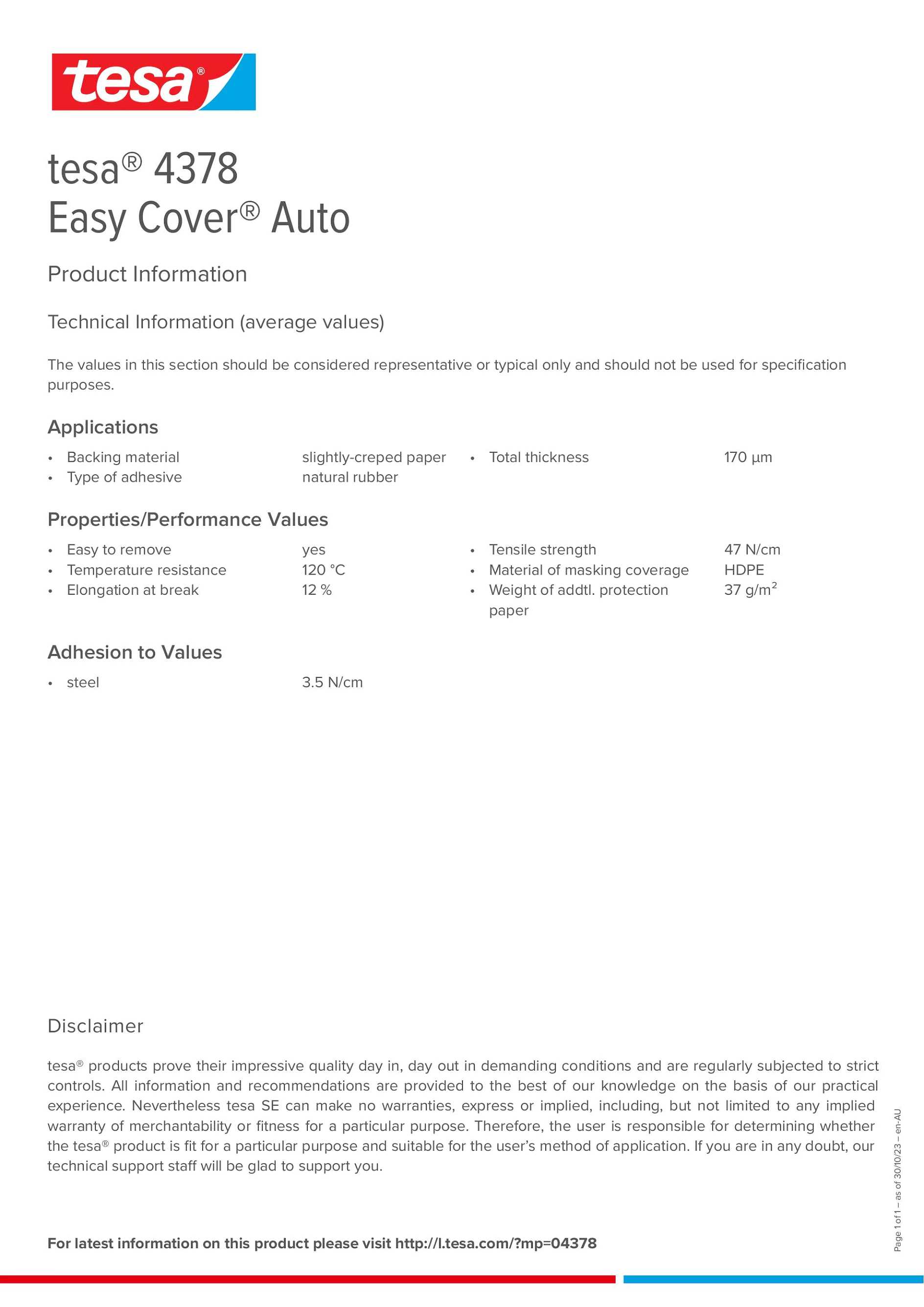 tesa® 4378 Easy Cover® Auto - tesa