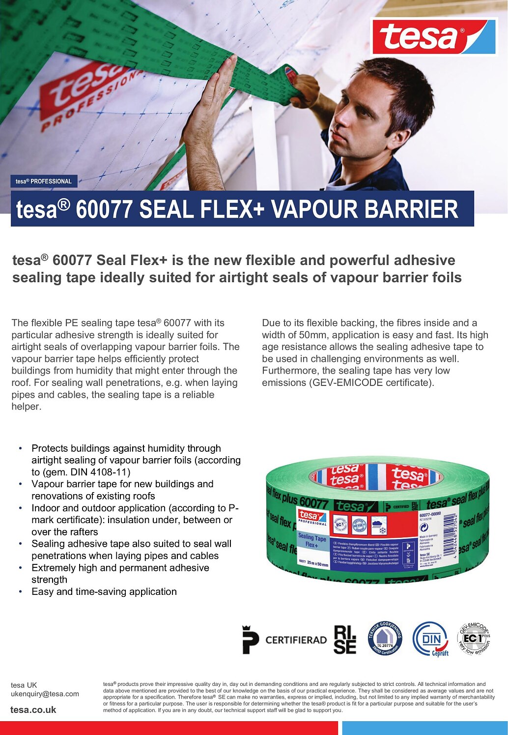 tesa 60077 Seal Flex + Construction Sealing Tape - tesa