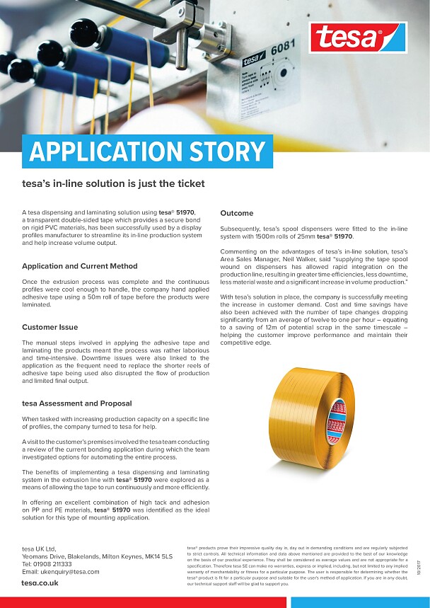 tesa’s in-line solution is just the ticket - tesa