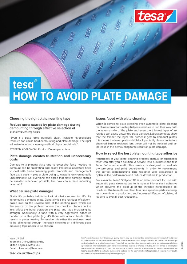 How to avoid plate damage - tesa