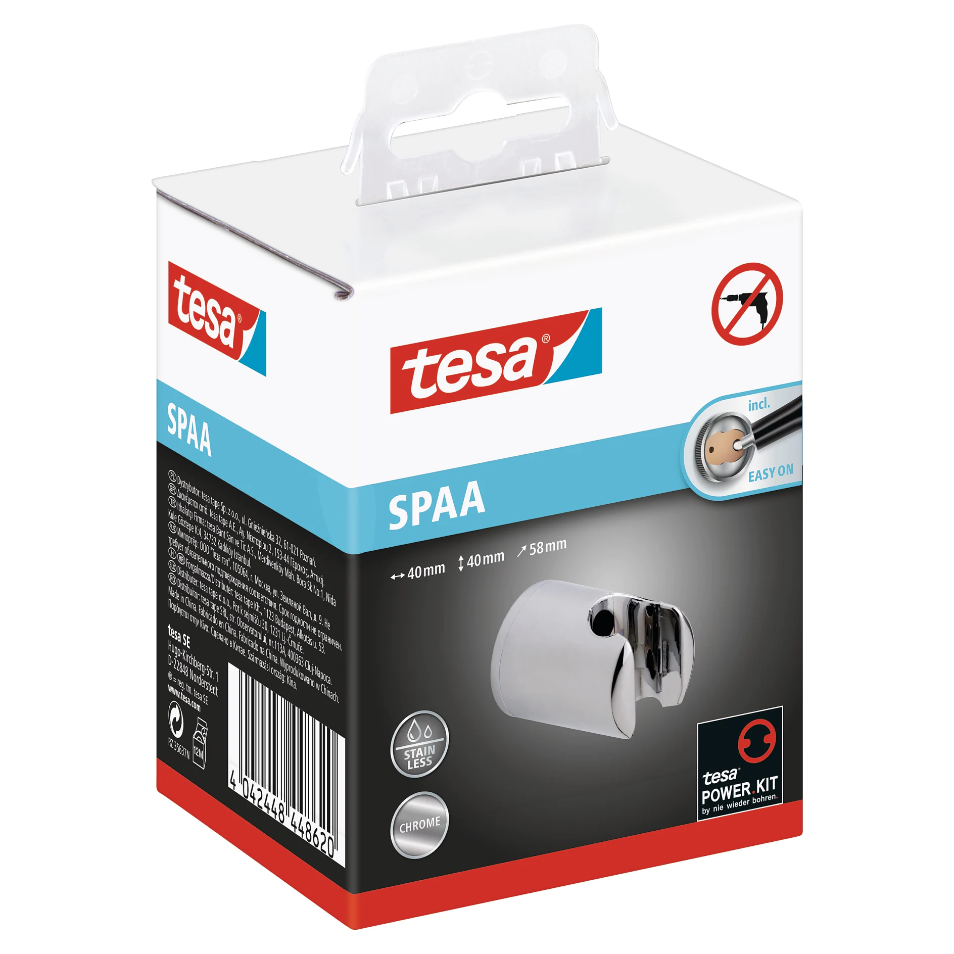 tesa® Spaa shower screen wiper, chromed metal & plastic, self-adhesive ...