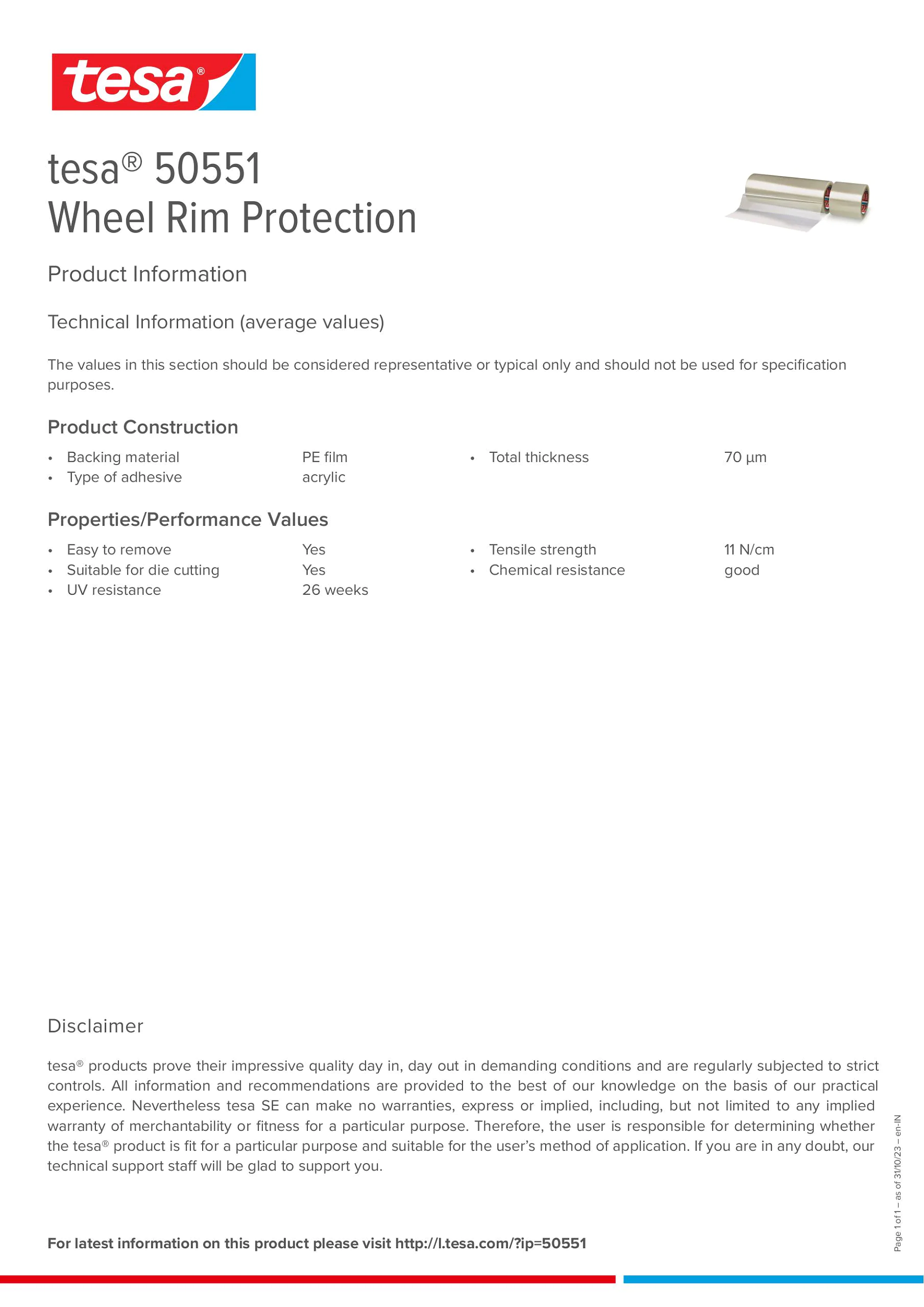 tesa® 50551 Wheel Rim Protection - tesa