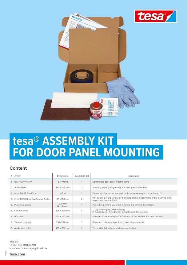 Assembly Kit for Door Panel Mounting - tesa