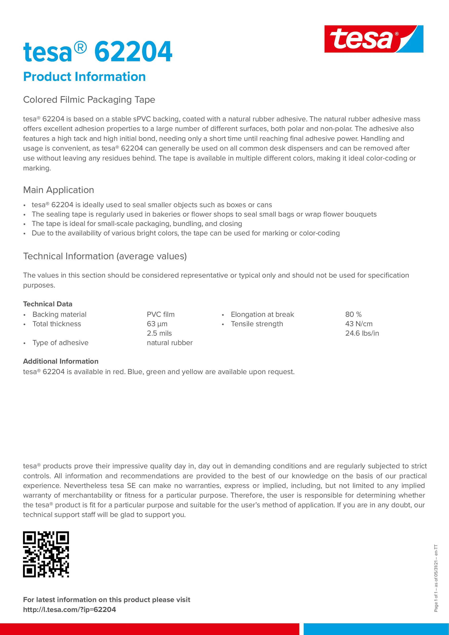 tesa® 62204 colored - tesa