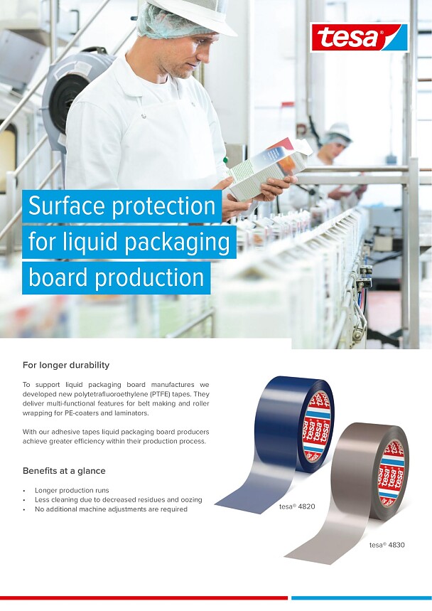 Process Tapes for Liquid Packaging Board Production - tesa