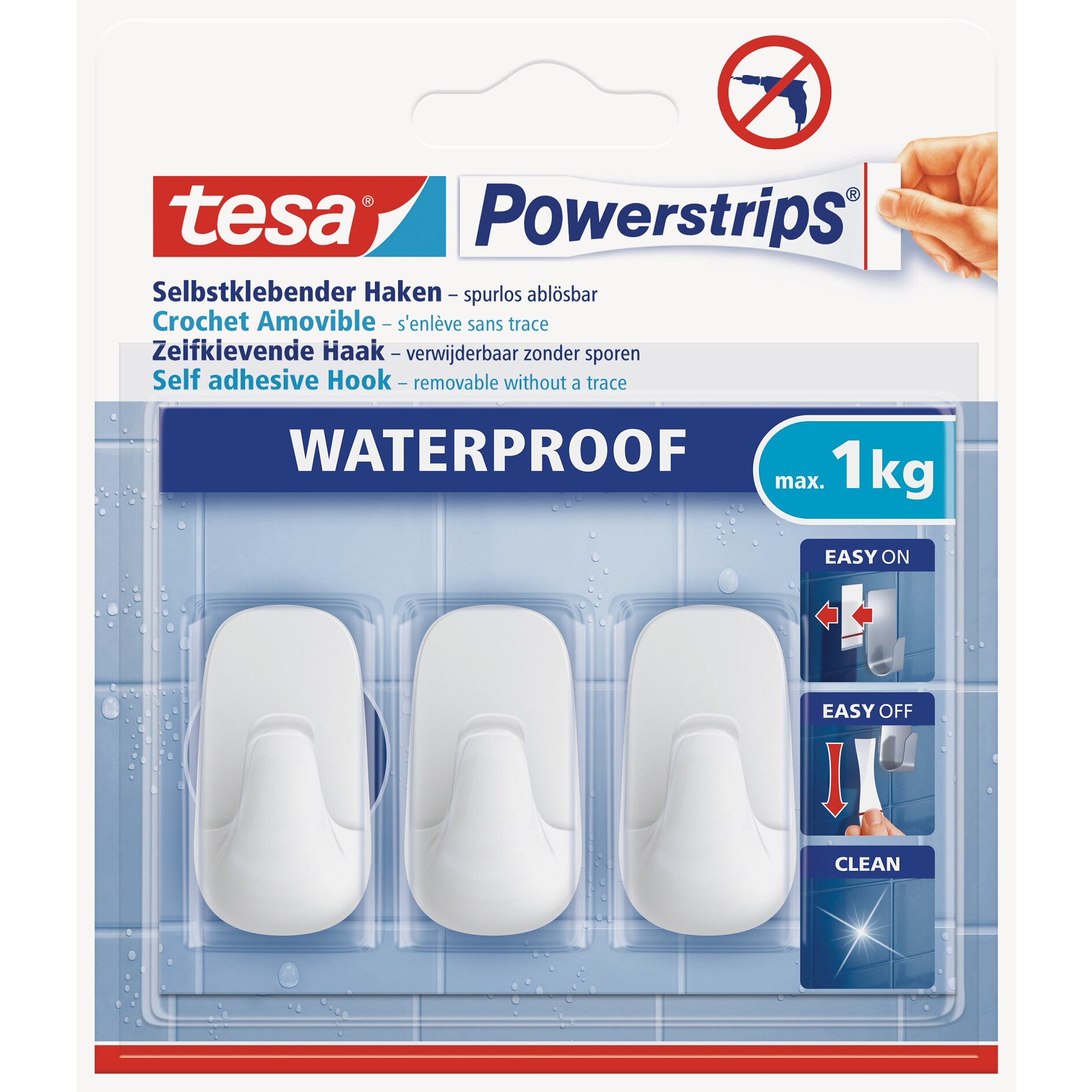 tesa® Powerstrips Waterproof Hook Plastic - tesa