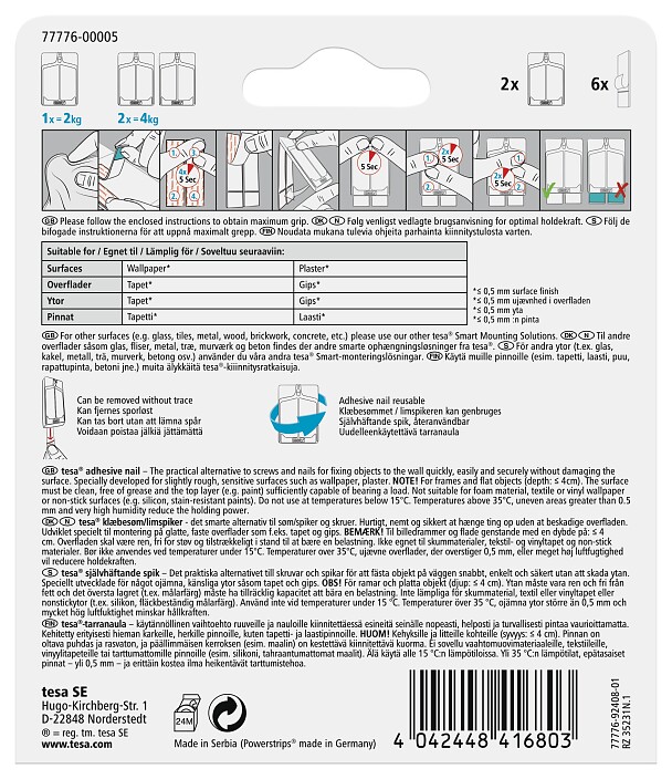 tesa® Adhesive Nail for Wallpaper & Plaster 2kg - tesa