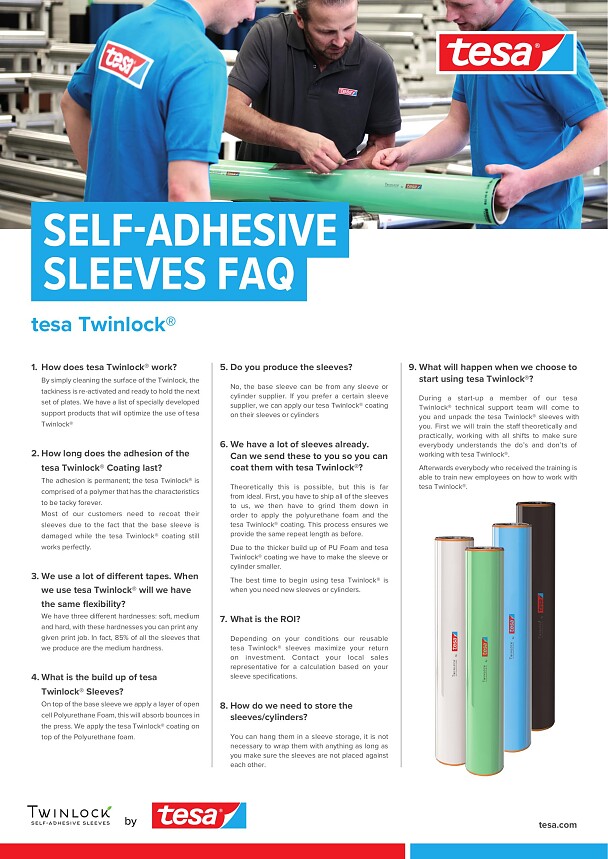 Self-adhesive plate mounting sleeves - tesa