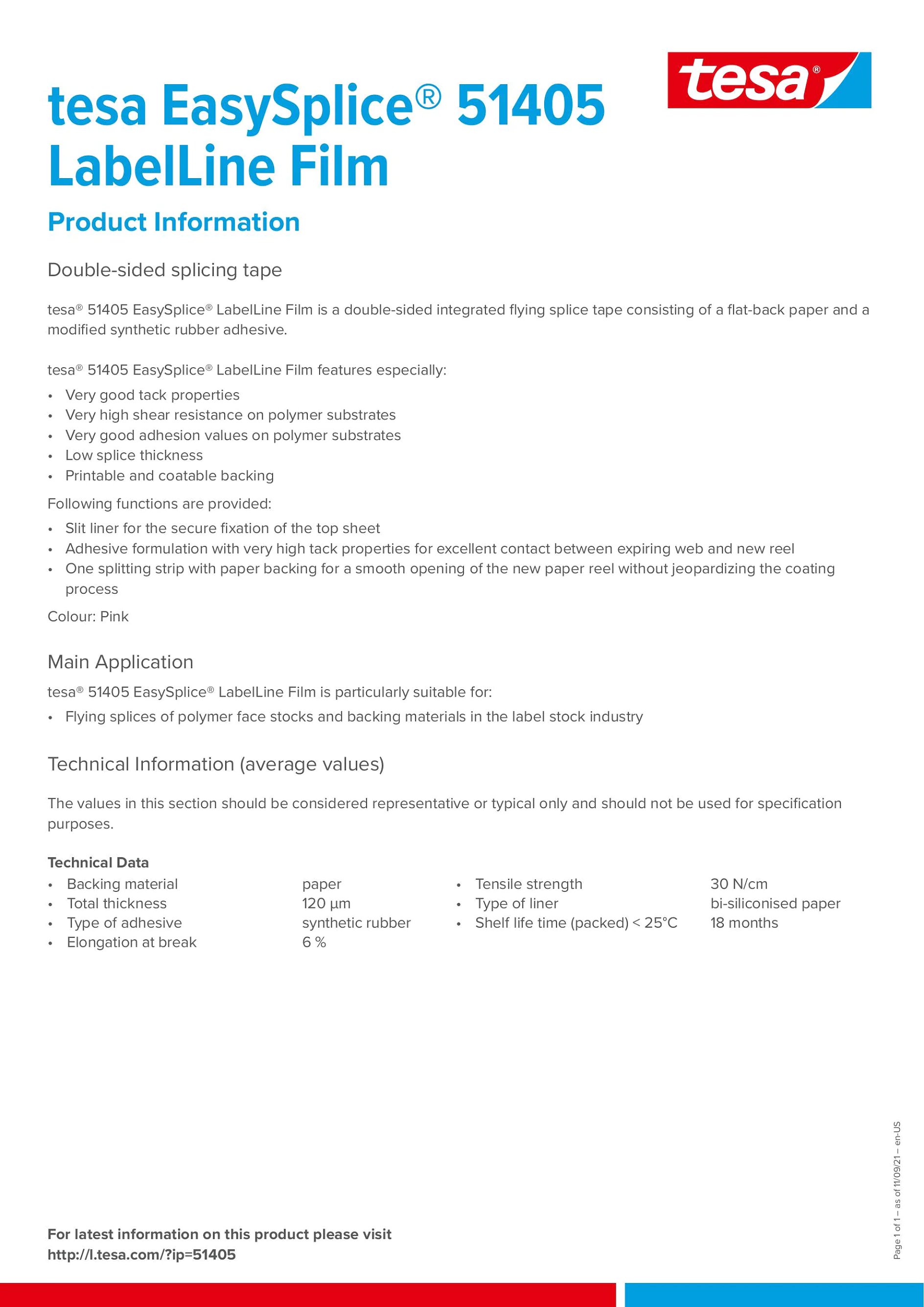 tesa® EasySplice 51405 EasySplice LabelLine Film - tesa