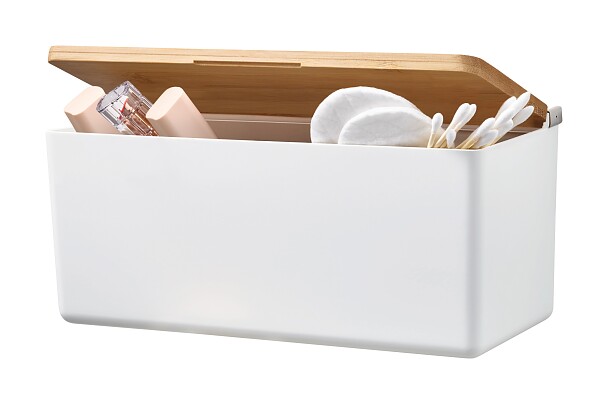 tesa® BABOO Storage Box M, Self-Adhesive, Bamboo & High-Quality Plastic ...