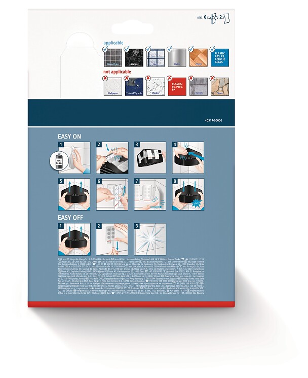 tesa® LAVAA Corner Basket S, Self-Adhesive, High-Quality Plastic - tesa