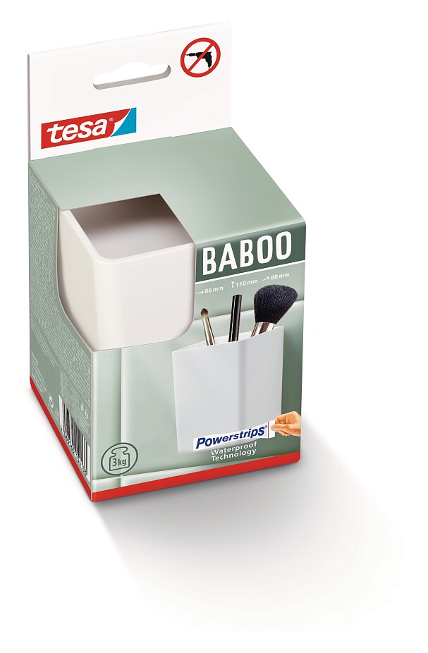 tesa® BABOO Storage Box, Self-Adhesive, Bamboo & High-Quality Plastic ...