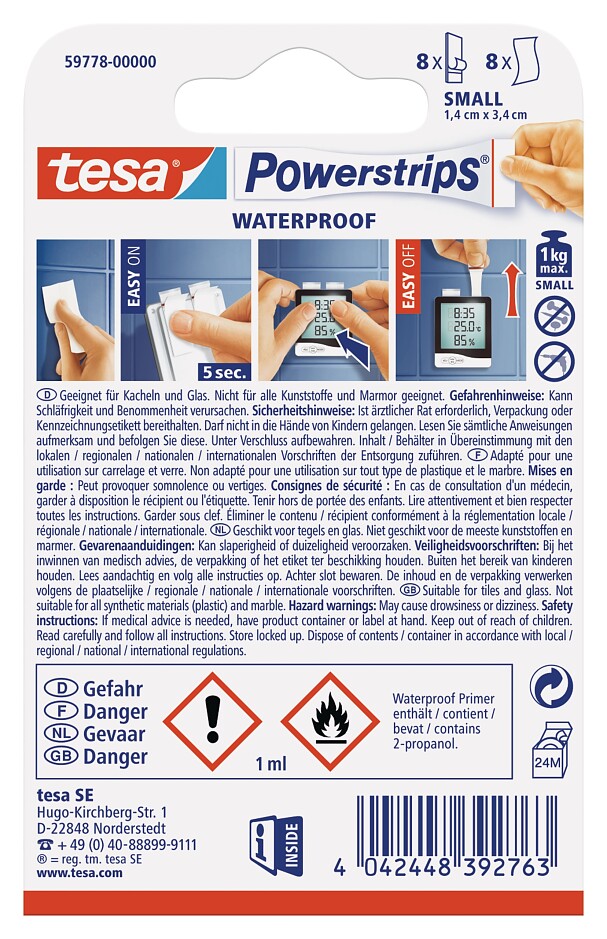 tesa® Powerstrips Waterproof Small - tesa