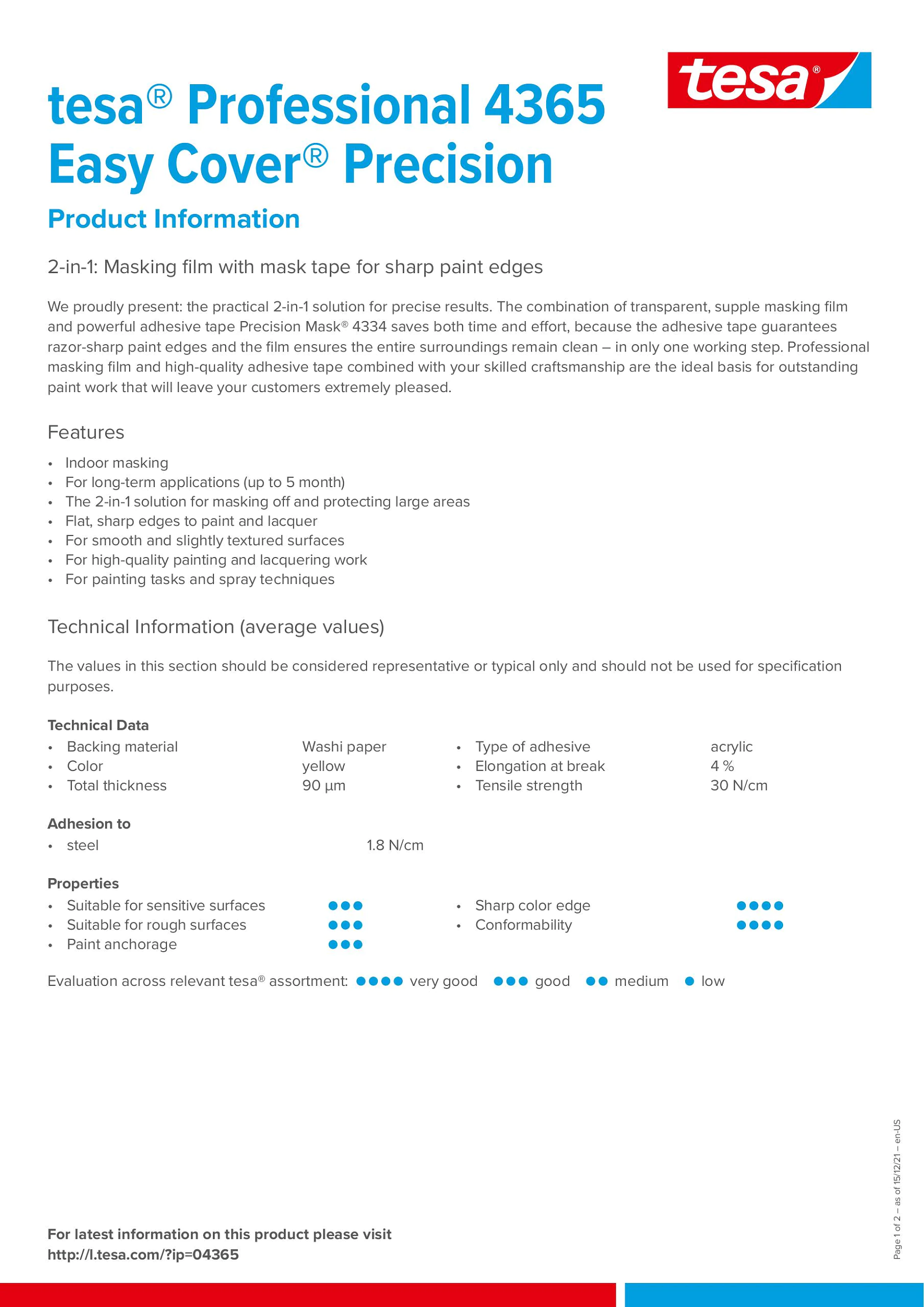 tesa® Professional 4365 Easy Cover Precision - tesa