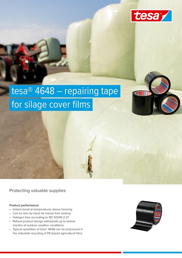 Protecting feed stocks with tesa® 4648 repairing tape for silage films ...