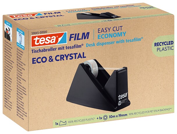tesafilm® Eco & Crystal Easy Cut Economy Desk Dispenser - tesa