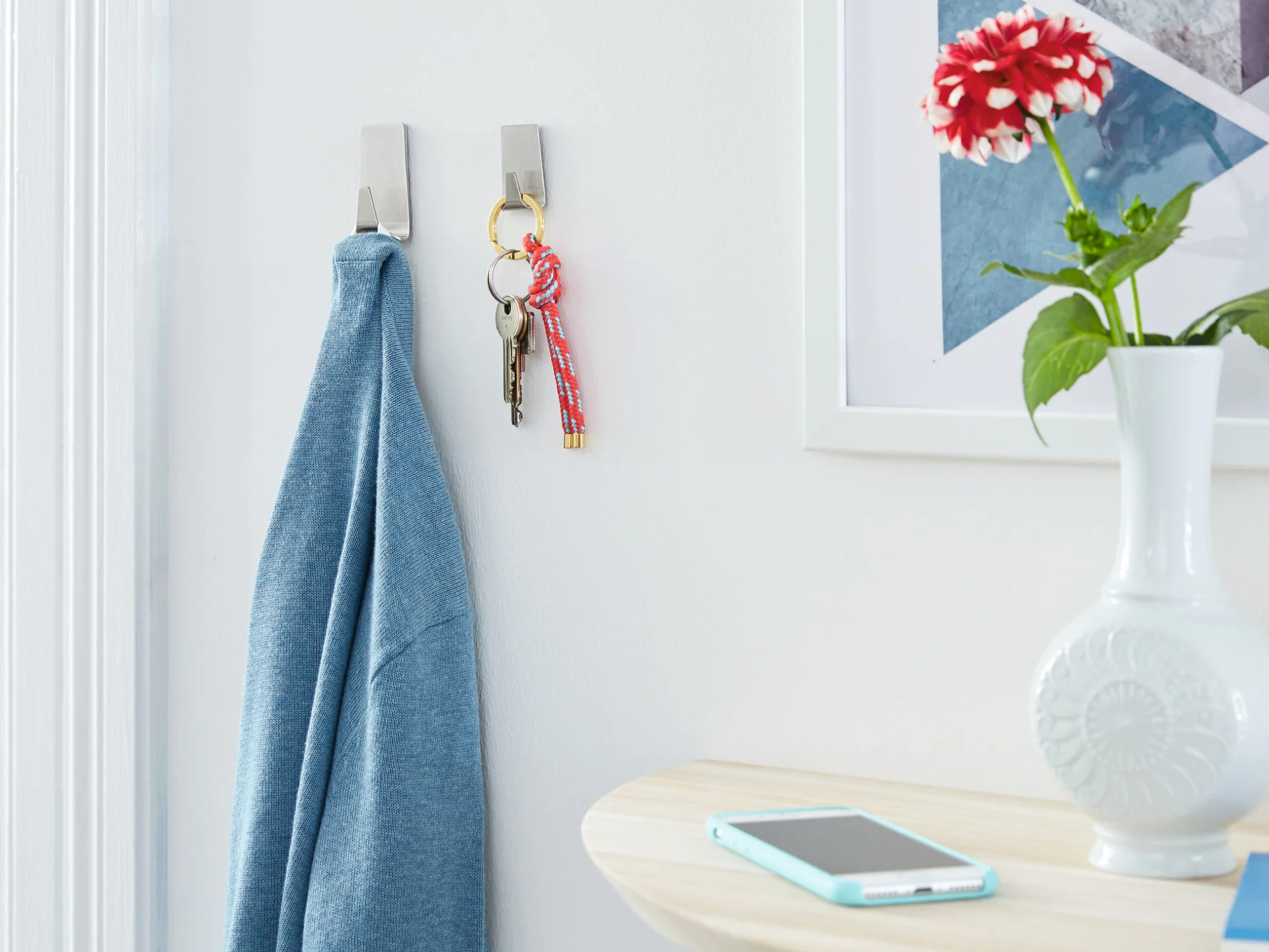 tesa® Powerstrips Self-Adhesive Hooks S Metal, Rectangular - tesa