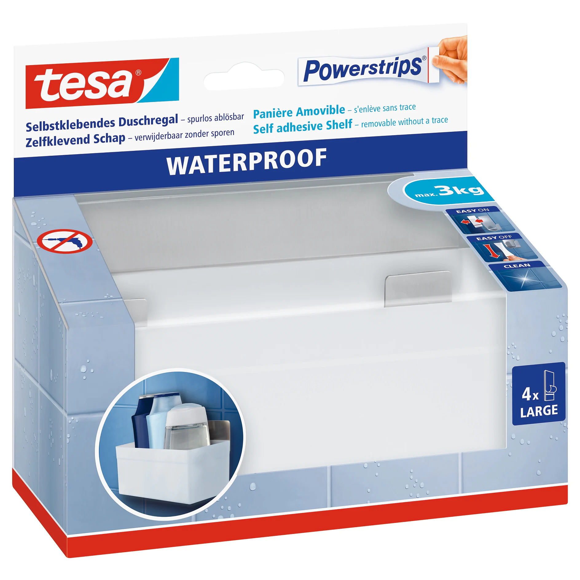 tesa® Ceiling hook for wallpaper and plaster 0.5kg - tesa