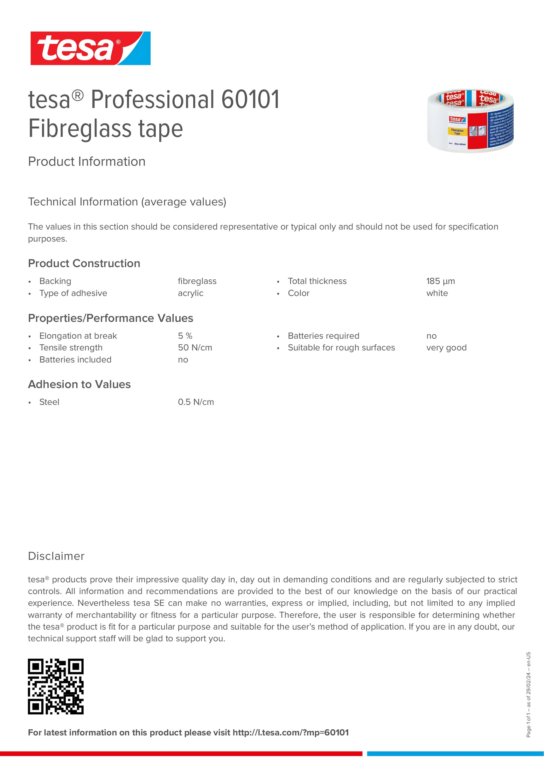 tesa® Professional 60101 Fibreglass tape - tesa