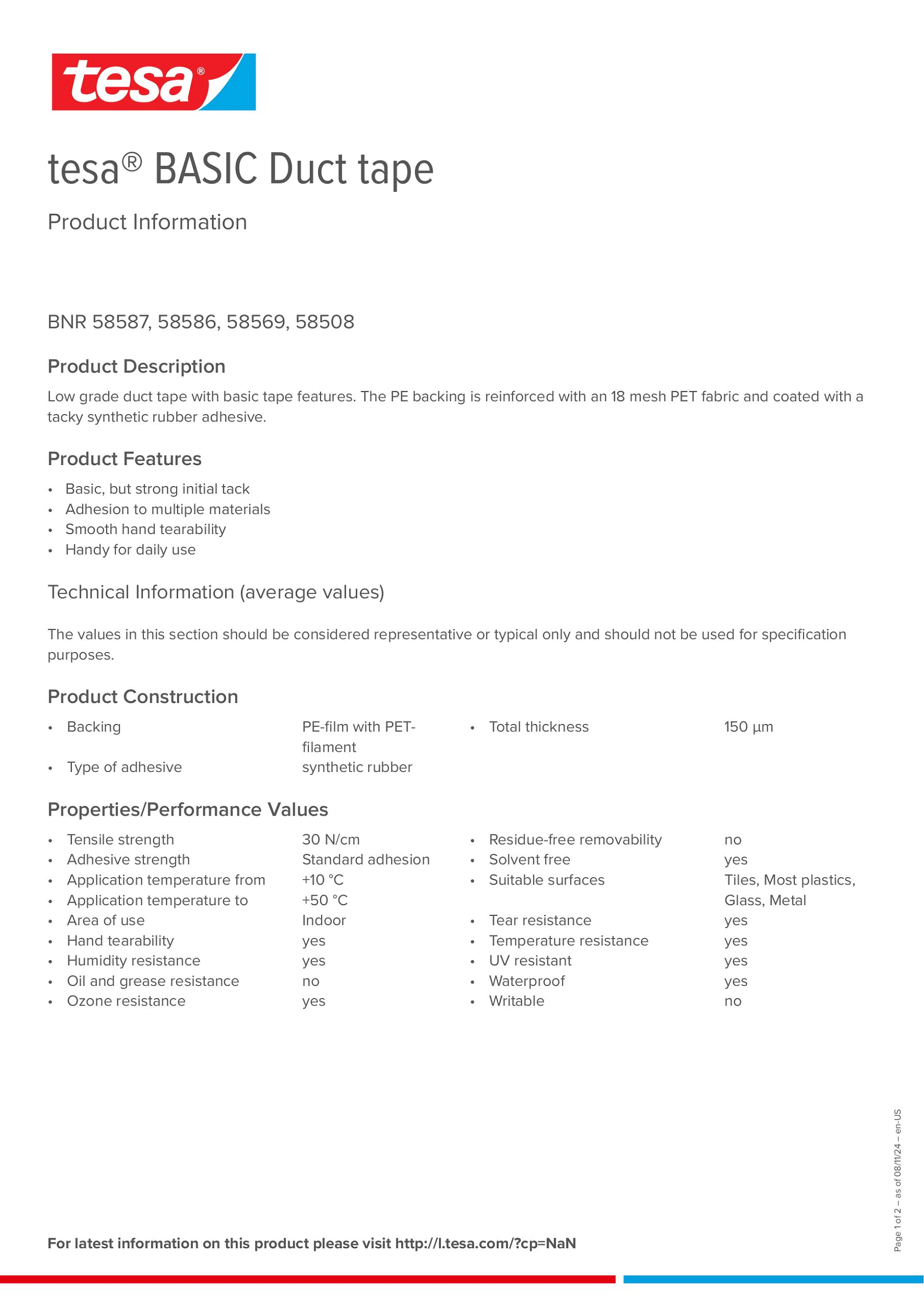 tesa® BASIC Duct tape - tesa