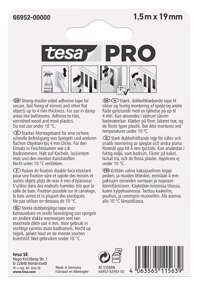 tesa® PRO 66952 Mounting Mirror - tesa