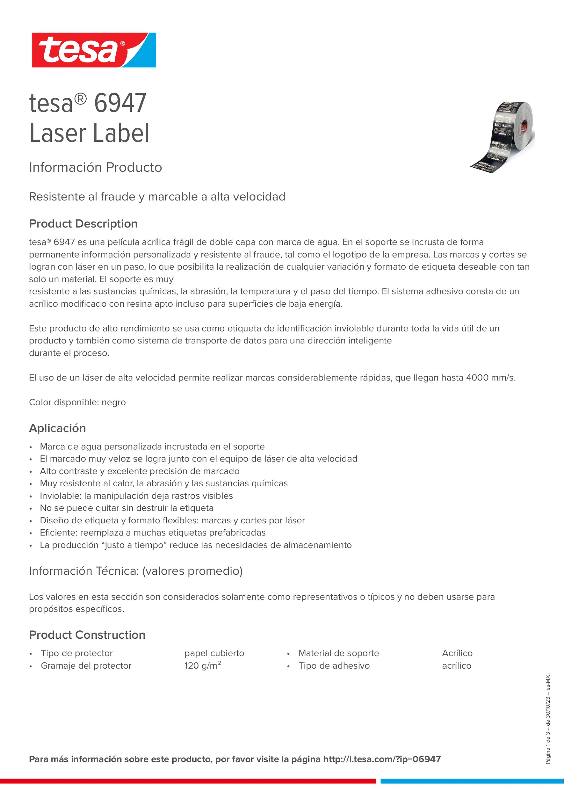 tesa® 6947 Laser Label - tesa