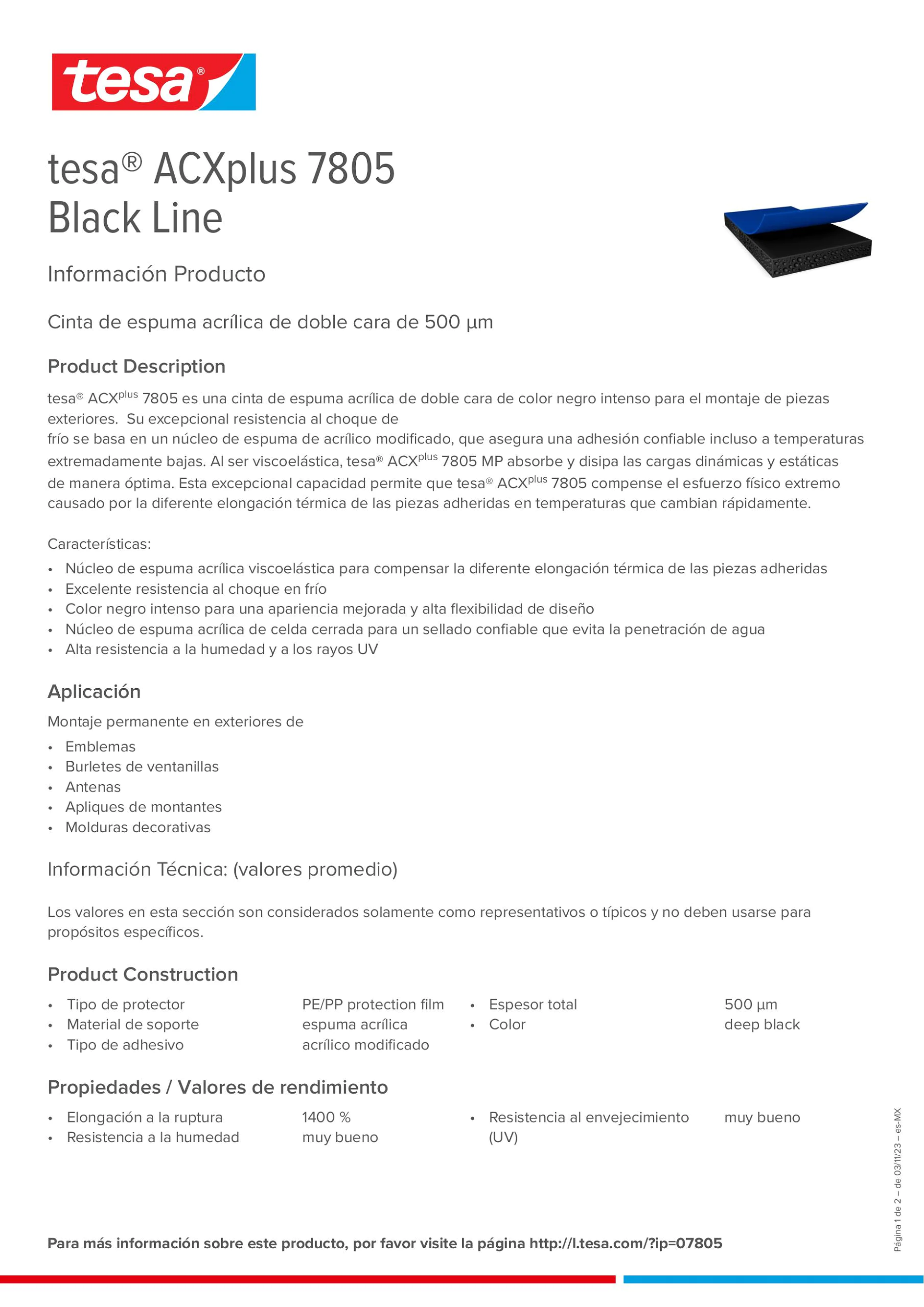 tesa® ACXplus 7805 Black Line - tesa
