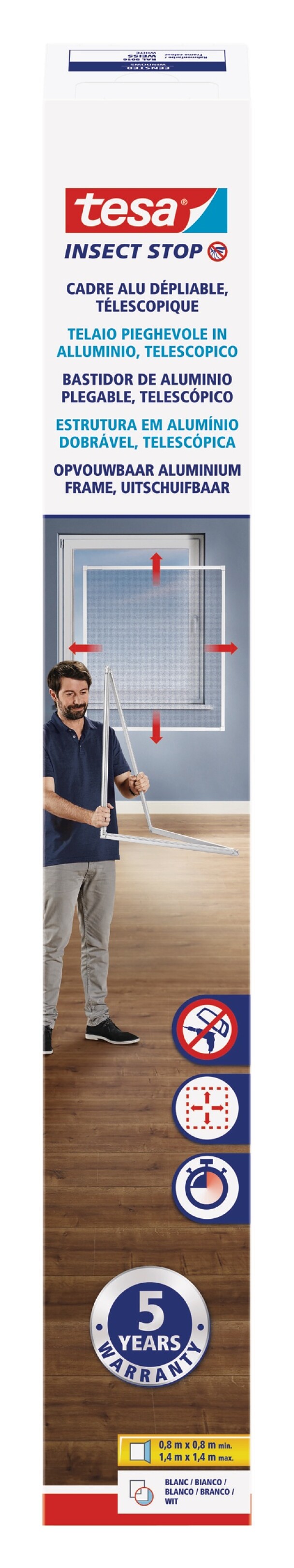 tesa® Insect Stop FALT Foldable Aluminum Frame For Windows, Telescopic ...