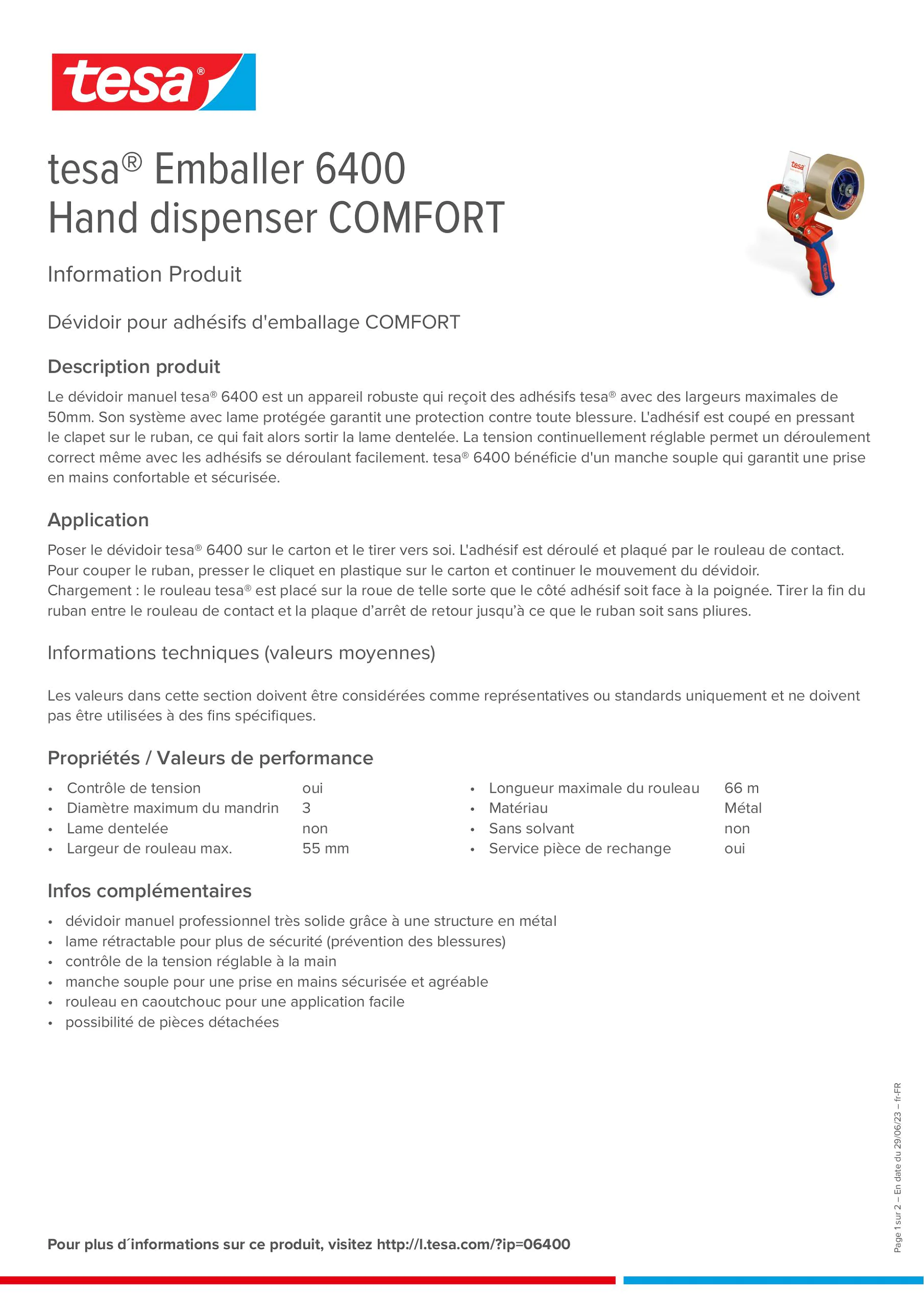 tesa® Emballer 6400 Hand dispenser COMFORT - tesa