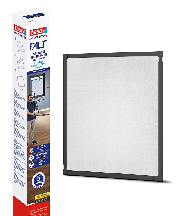 tesa® Insect Stop FALT Foldable Aluminum Frame For Windows, Telescopic ...