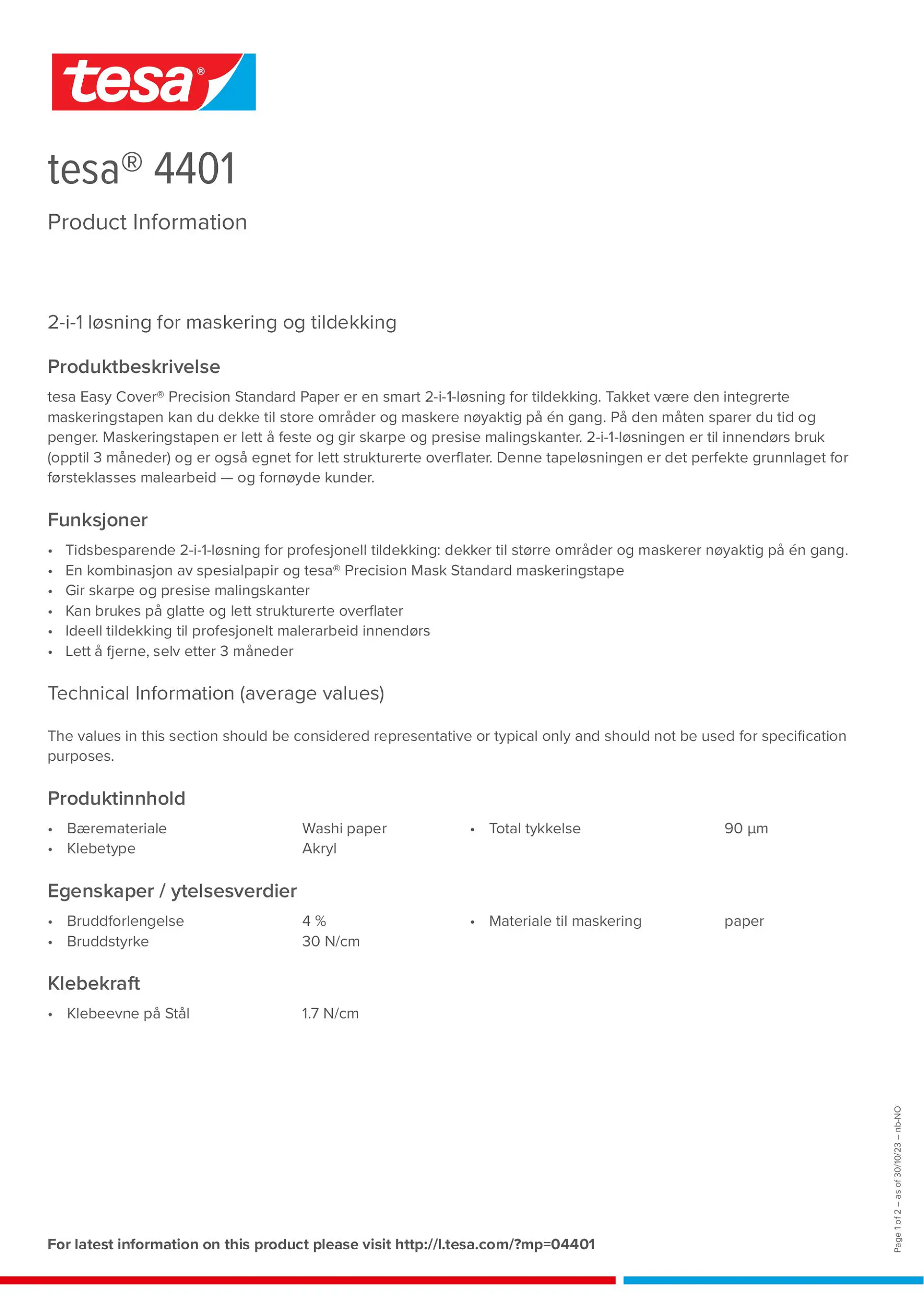tesa® 4401 Easy Cover Precision Standard Paper - tesa
