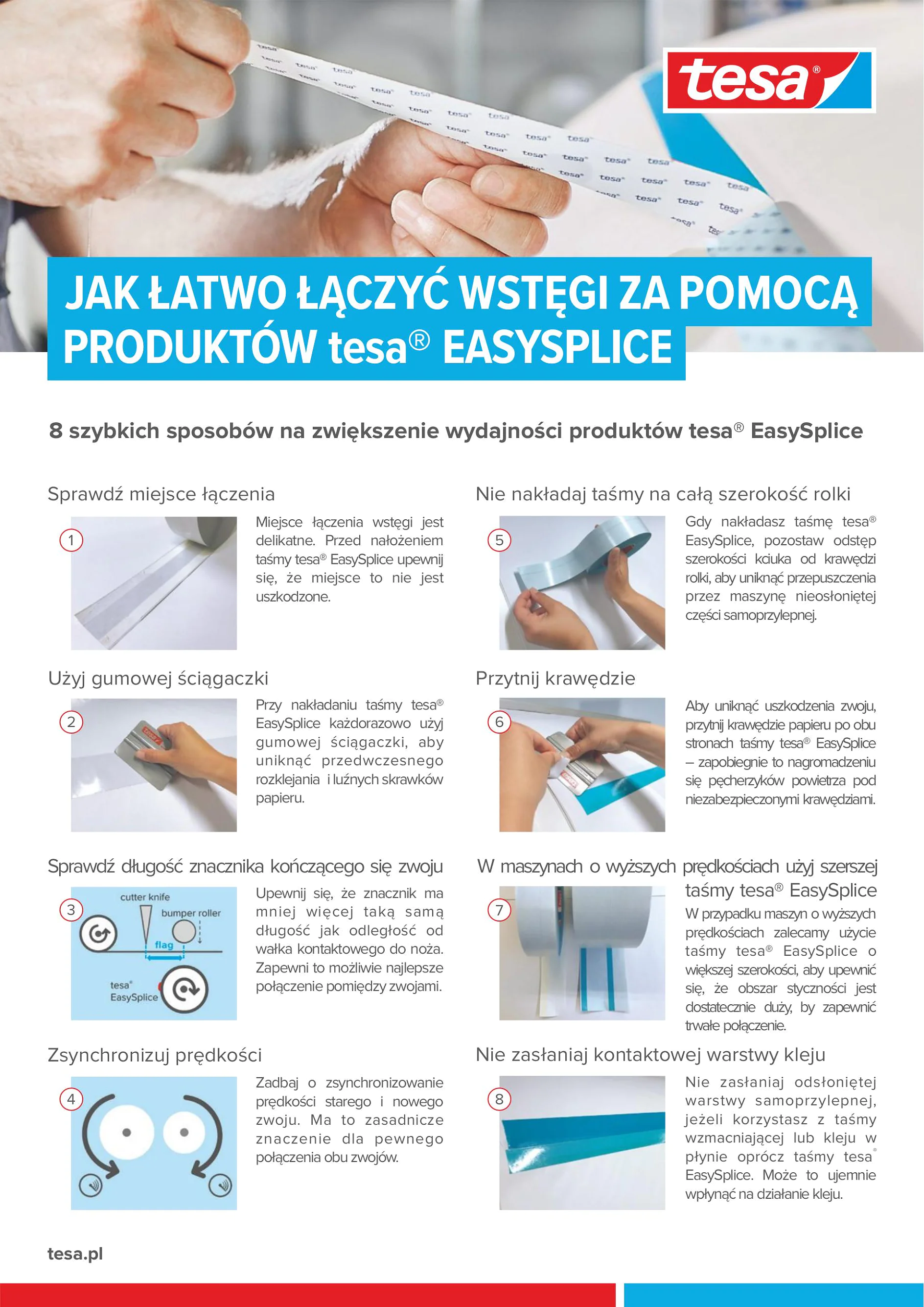 Jak łatwo łączyć wstęgi za pomocą produktów tesa® Easysplice - tesa